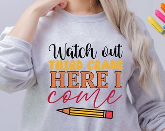 Third Grade Here I Come Svg - Etsy