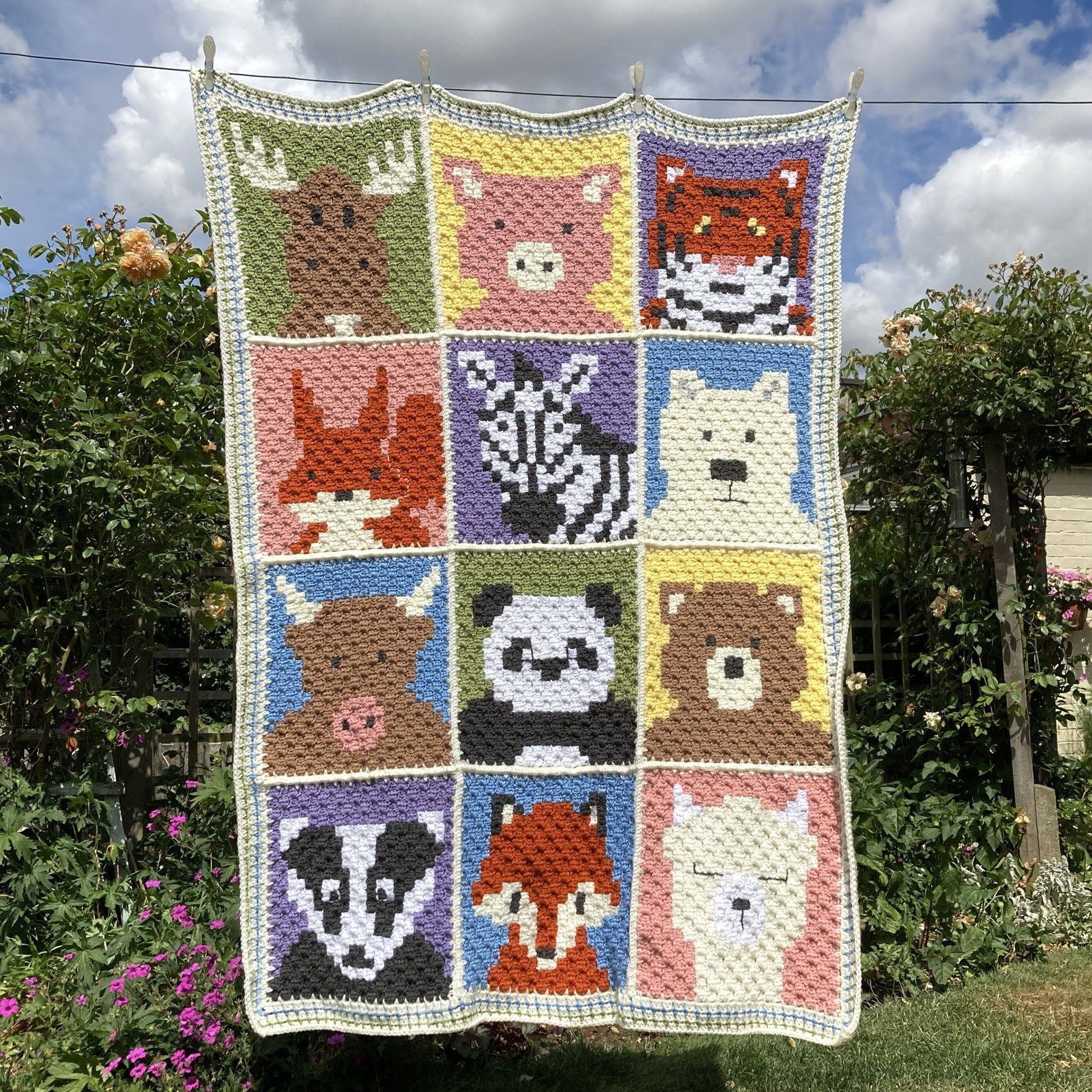 Animal Crochet Pattern - C2C Blanket - Mix and Match - Corner to Corner ...