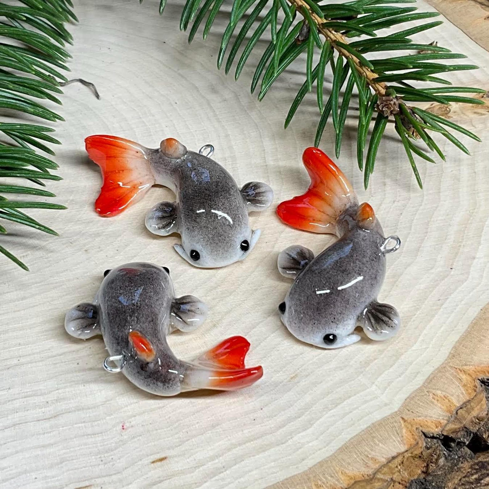 Red Tail Catfish (one Charm) Polymer Clay Fish Charm Pendant for ...