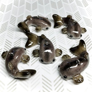 Catfish Black Brown Fish Charm Pendant for Jewelry Necklace Beading ...