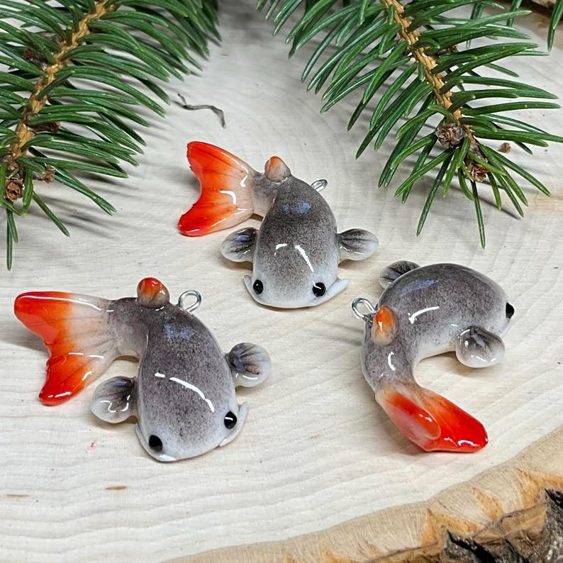 Red Tail Catfish (one Charm) Polymer Clay Fish Charm Pendant for ...