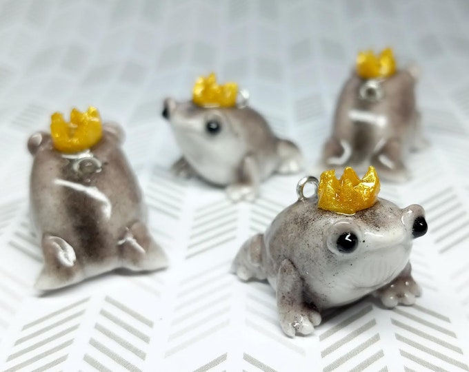 Toad Frog Crown Gold (one Charm) Pendant for Jewelry, Necklace, Beading ...