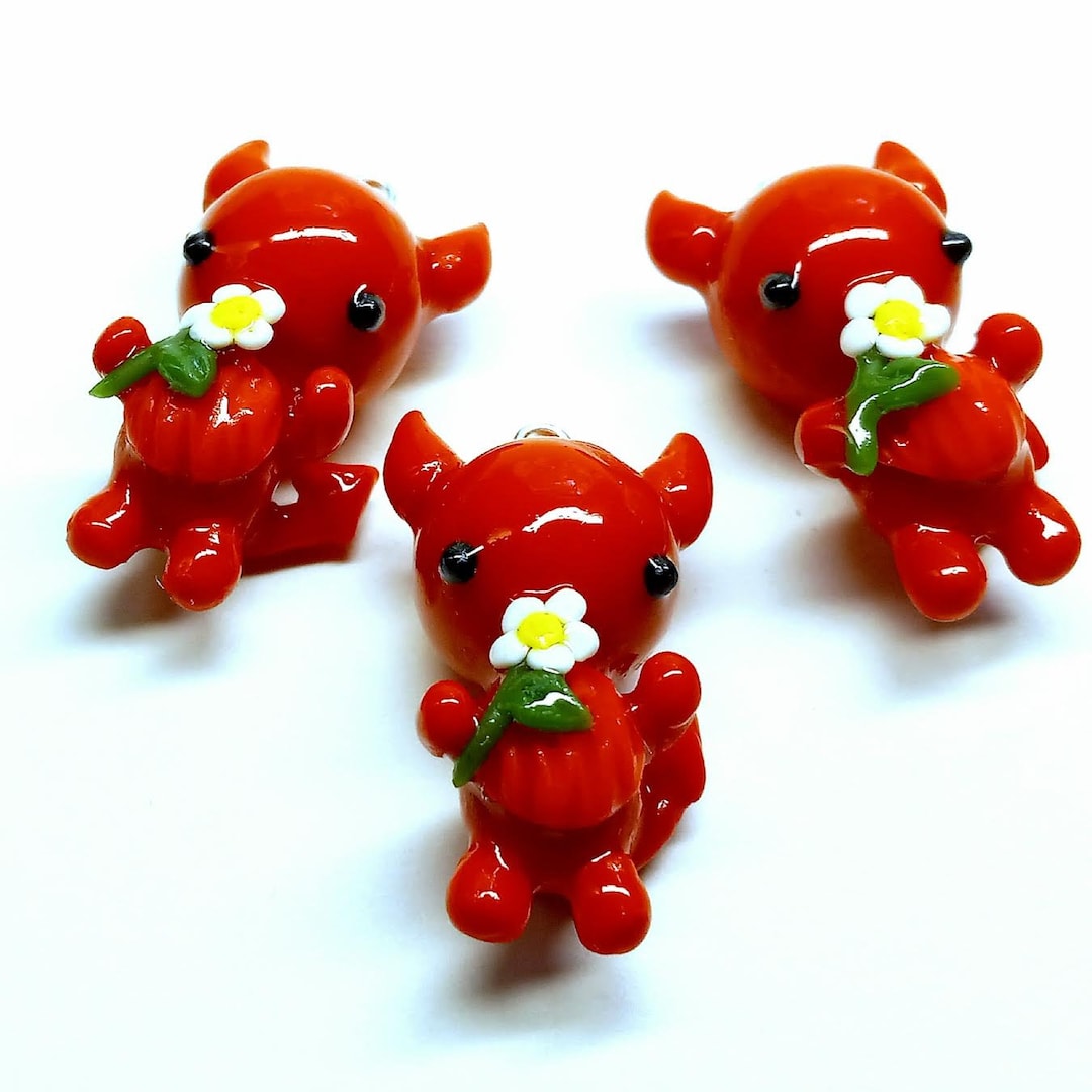 Emotional Support Demon Charm Daisy Flower Pendant for Jewelry Beading ...