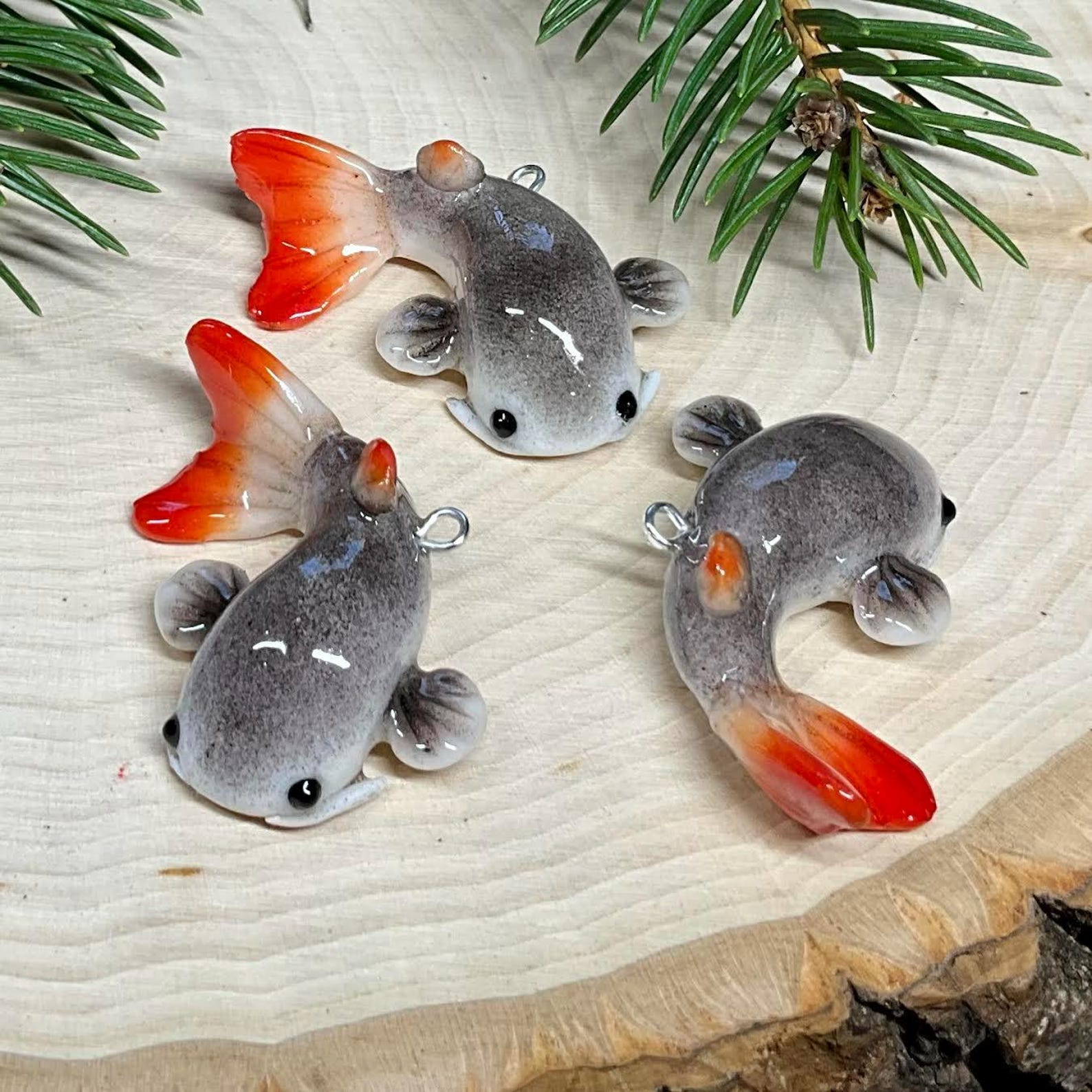 Red Tail Catfish (one Charm) Polymer Clay Fish Charm Pendant for ...