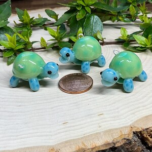 Blue Green Turtle (smaller Turtle) (one Charm) Pendant for Necklace ...