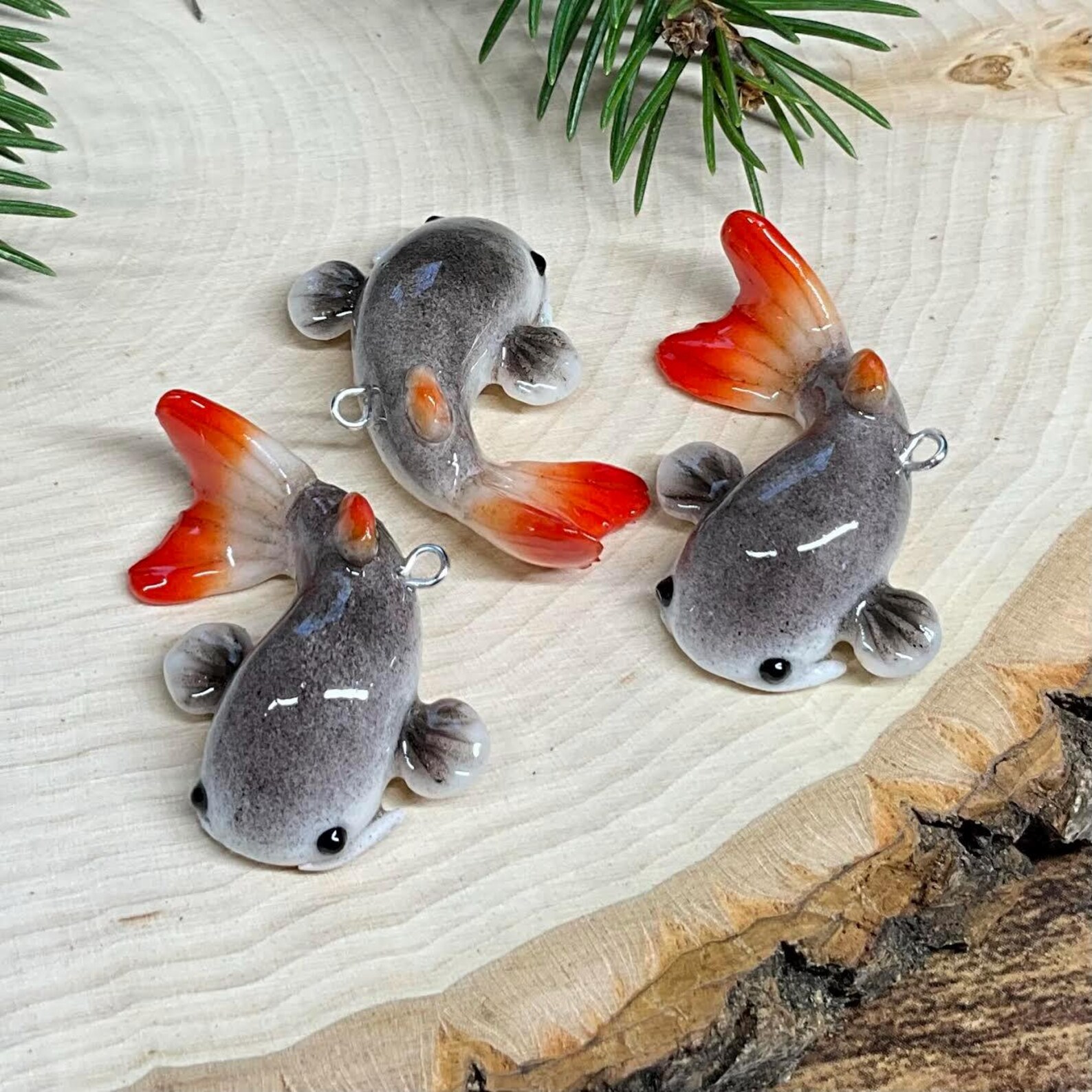 Red Tail Catfish (one Charm) Polymer Clay Fish Charm Pendant for ...