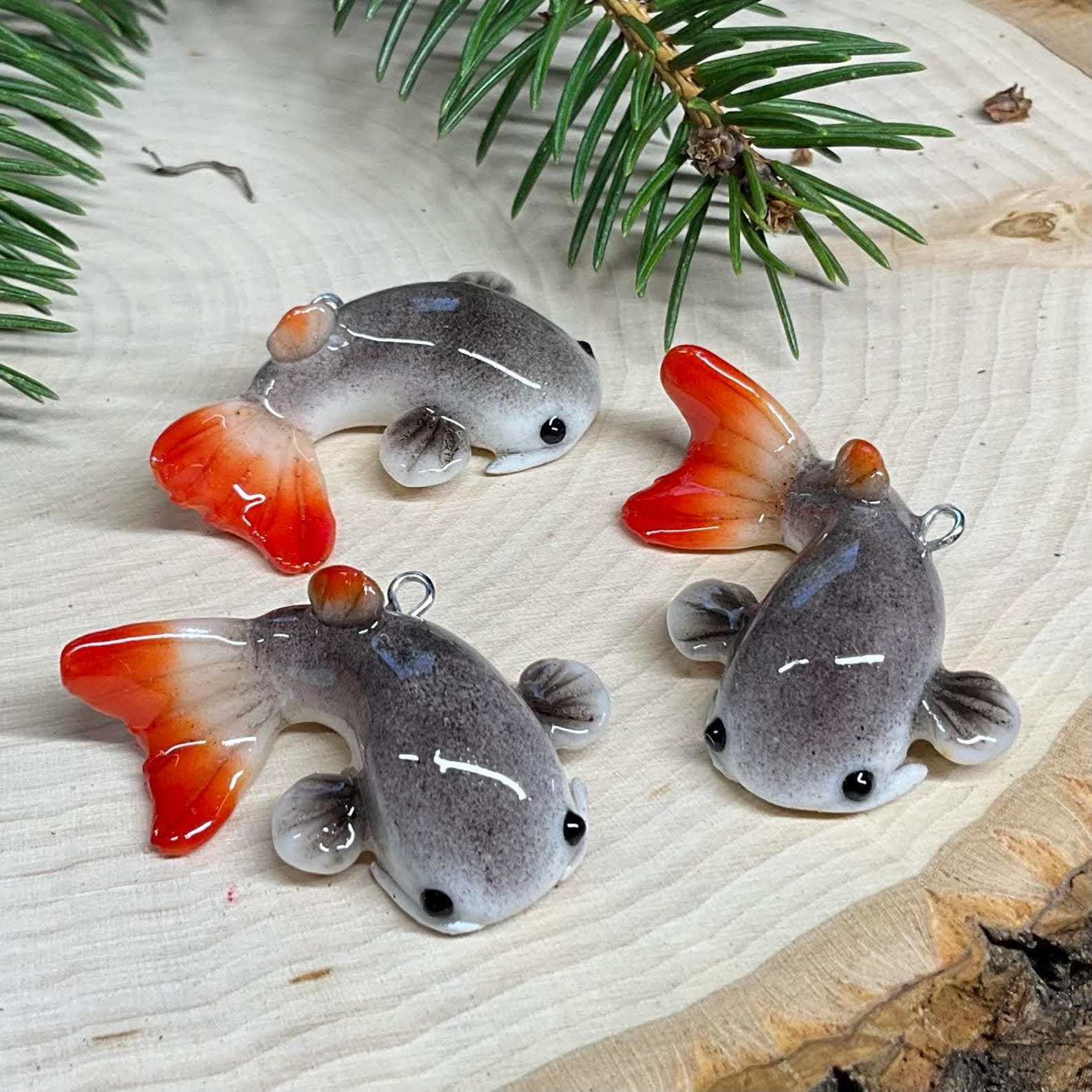 Red Tail Catfish (one Charm) Polymer Clay Fish Charm Pendant for ...