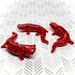Red Salamander Charm Pendant for Necklace, Beading, Jewelry; Animal ...