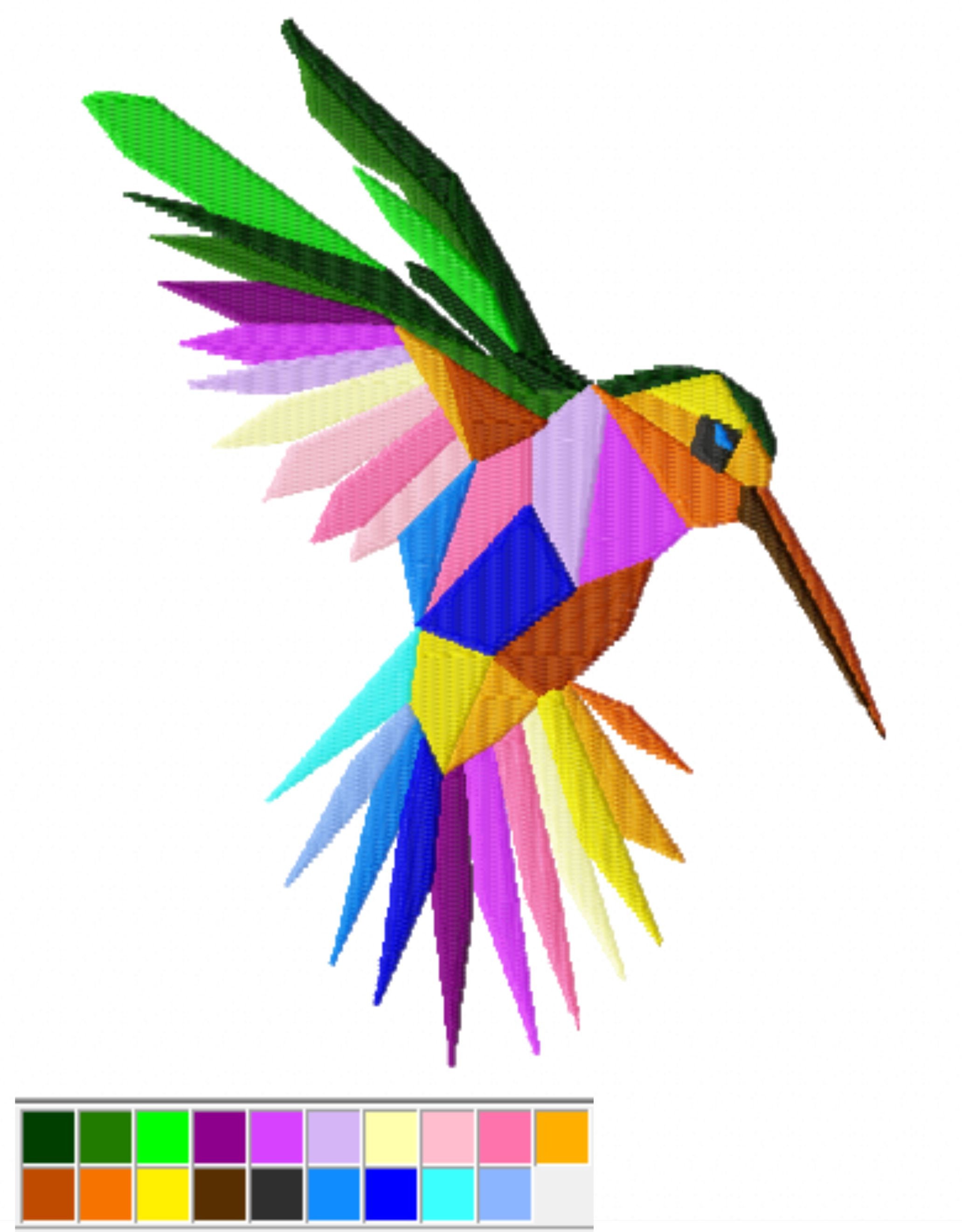 Embroidery Design Colibri Geometric, Design for Embroidery Machine - Etsy