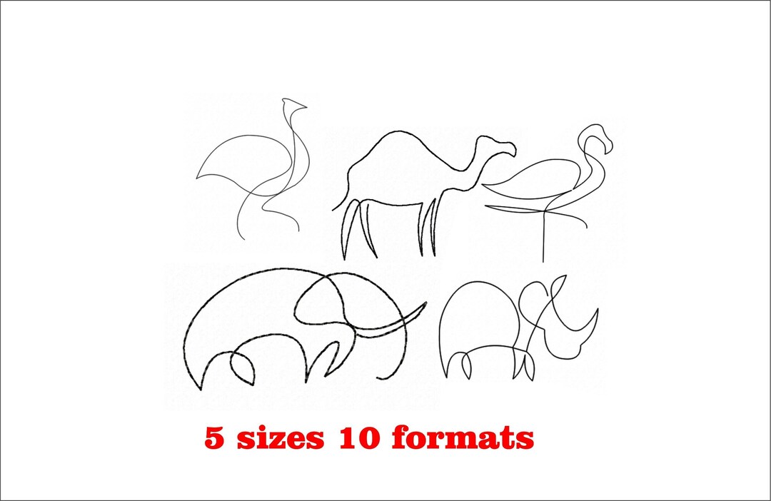 One Line African Animals Embroidery Design for Embroidery Machine - Etsy