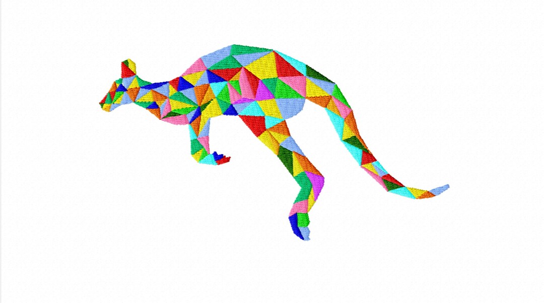 Kangaroo Embroidery Design: Colorful Geometric Art (digital Download ...