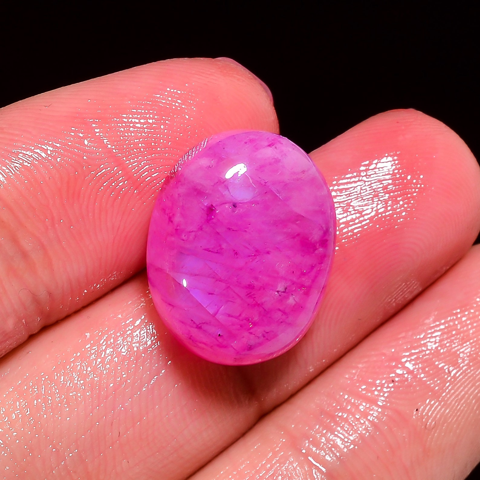 Dazzling Natural Pink Rainbow Moonstone Dyed Oval Shape | Etsy