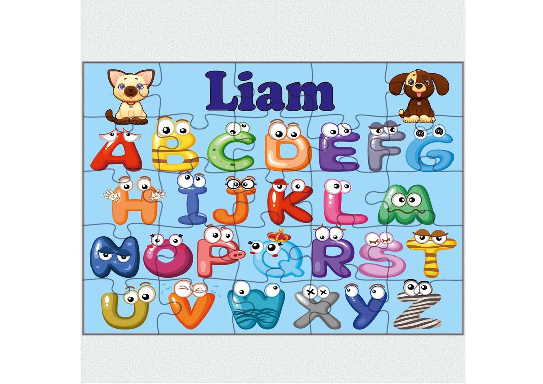 Personalized Kids Alphabet Puzzle, ABC Puzzle, Alphabet Jigsaw Puzzle ...