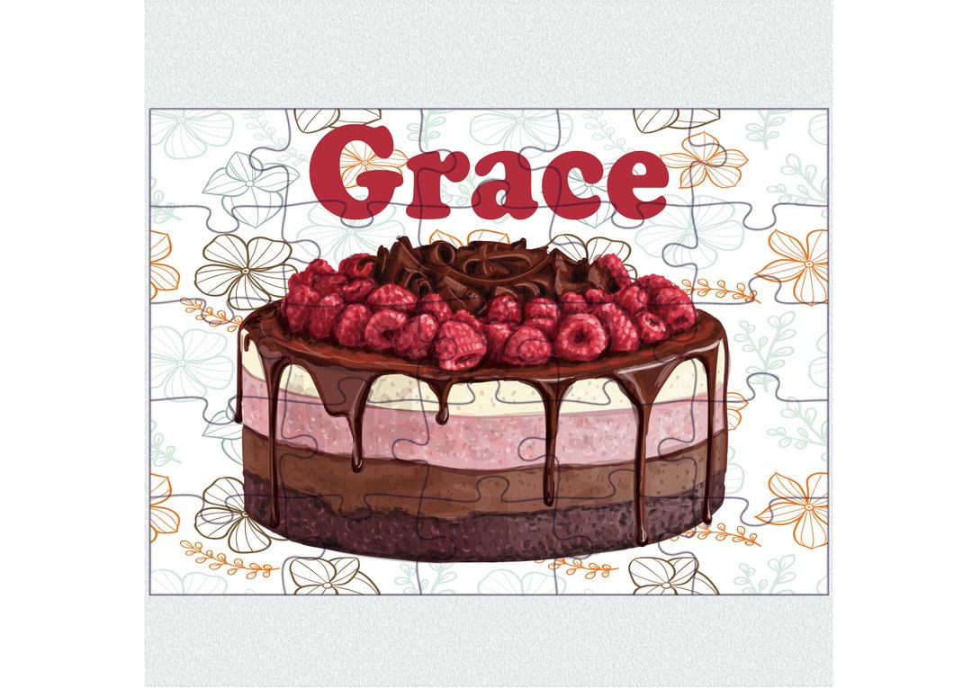Personalized Birthday Cake Puzzle for Kids, Jigsaw Kids Sweets Puzzle ...