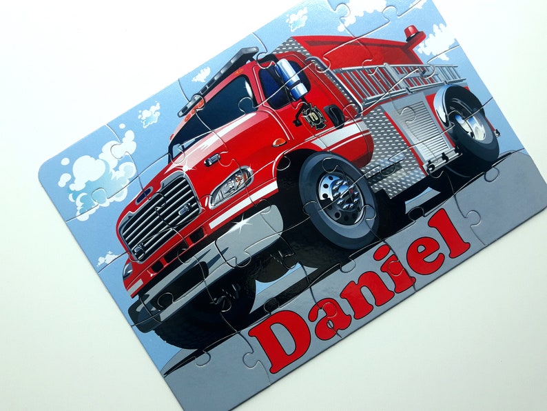 Personalized Puzzle for Kids Fire Truck Puzzle for Boy Custom - Etsy