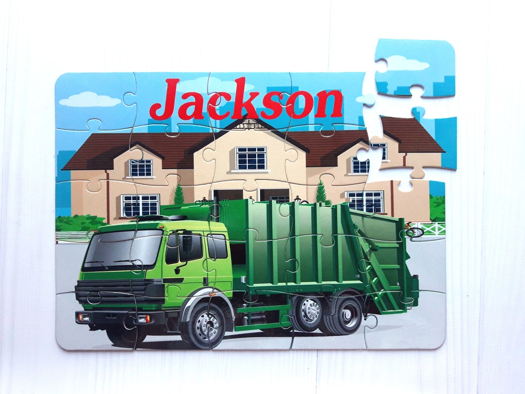 Personalized Garbage Truck Puzzle for Kids, Custom Children Puzzle Gift ...