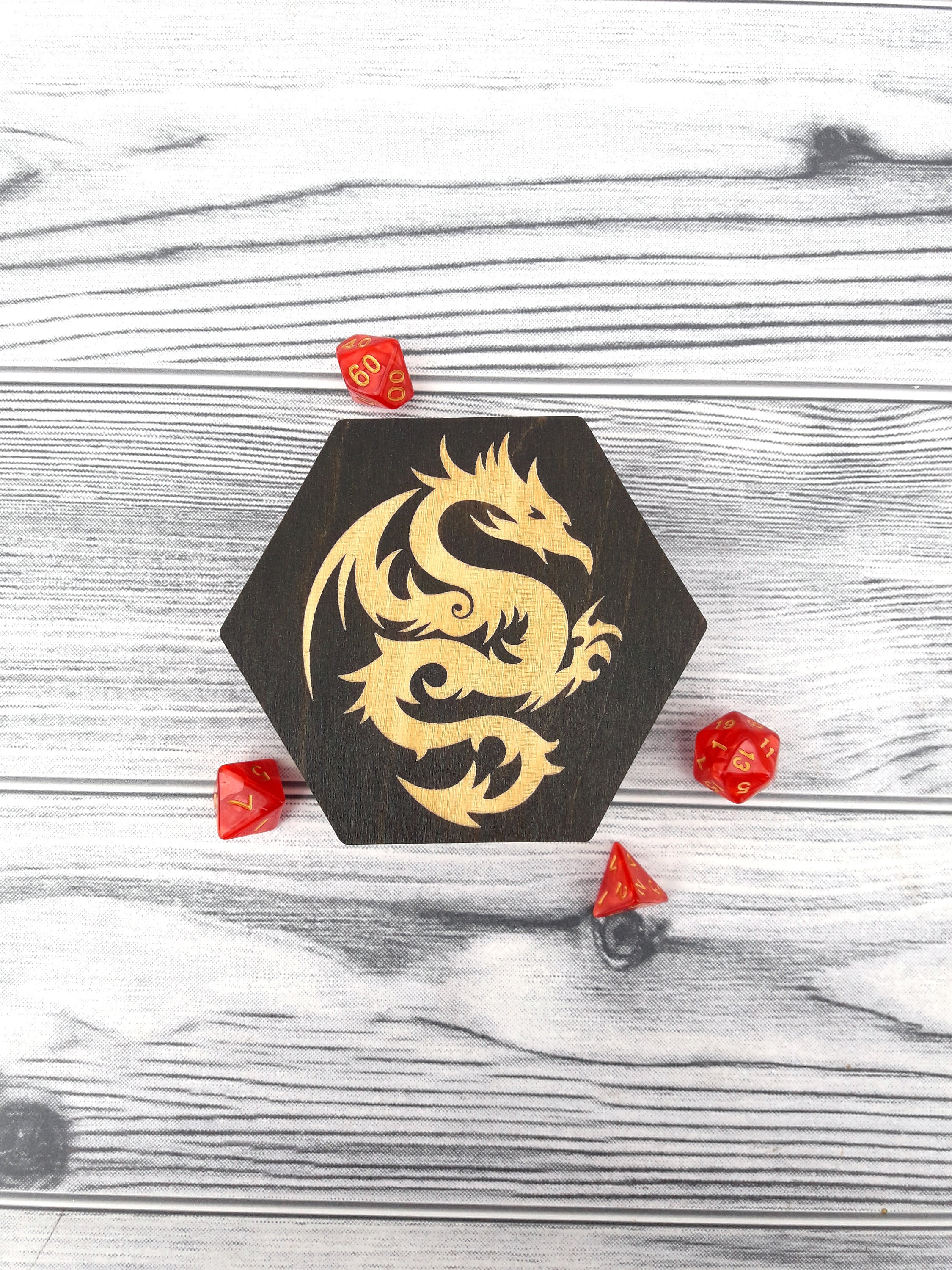Dice Box, Wooden Dice Tray, Dnd Dice Vault, Dragon Dice Holder, Dice ...