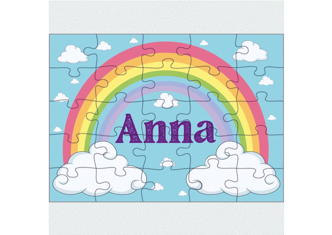 Personalized Kids Puzzle, Rainbow Puzzle for Girls, Custom Jigsaw Name ...