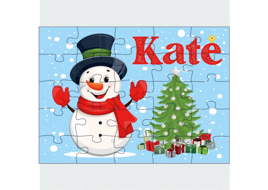 Snowman Kids Puzzle Personalized, Christmas Jigsaw Puzzle for Kids ...