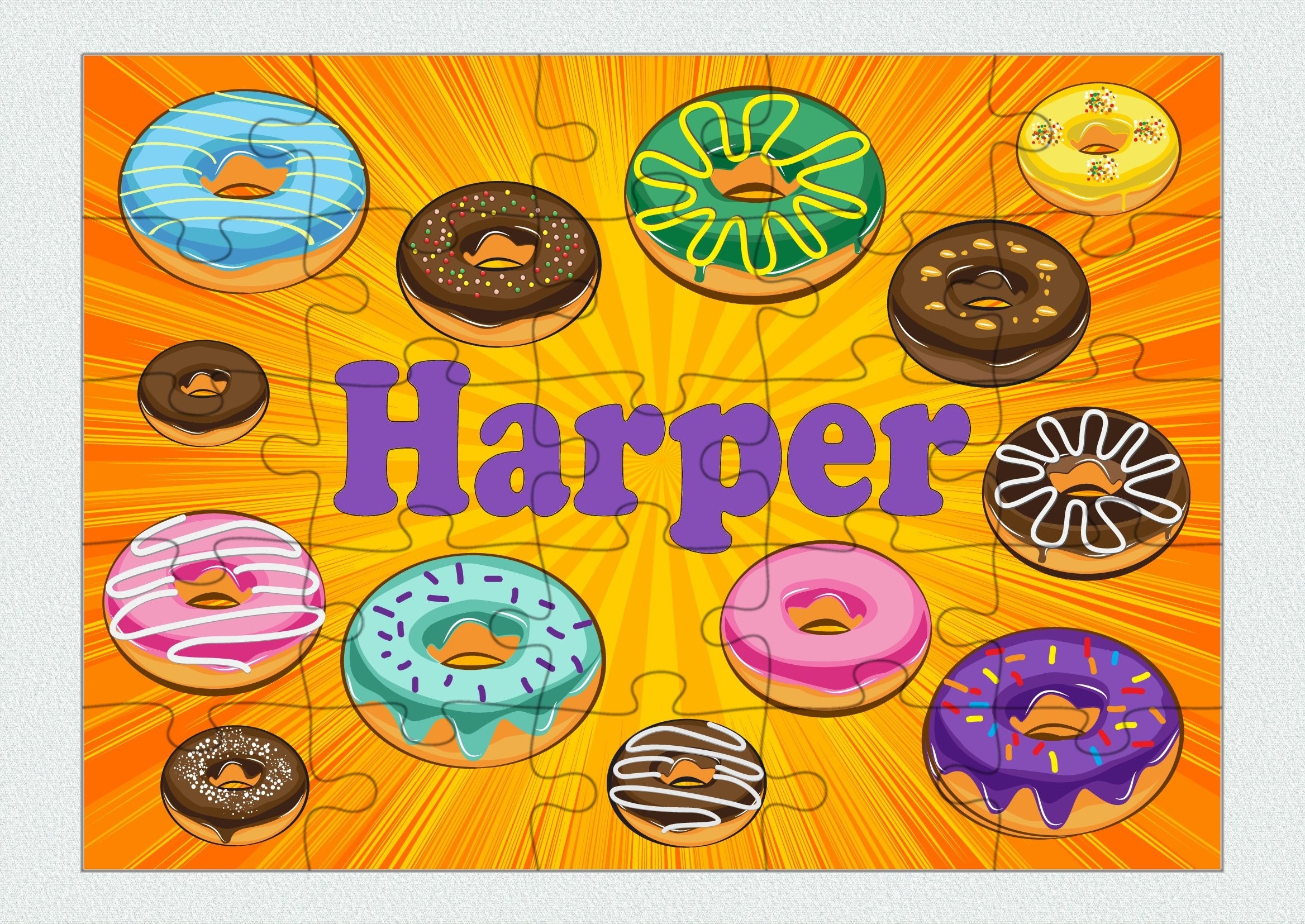 Personalized Puzzle for Kids, Donuts Puzzle, Custom Kids Jigsaw Puzzle ...