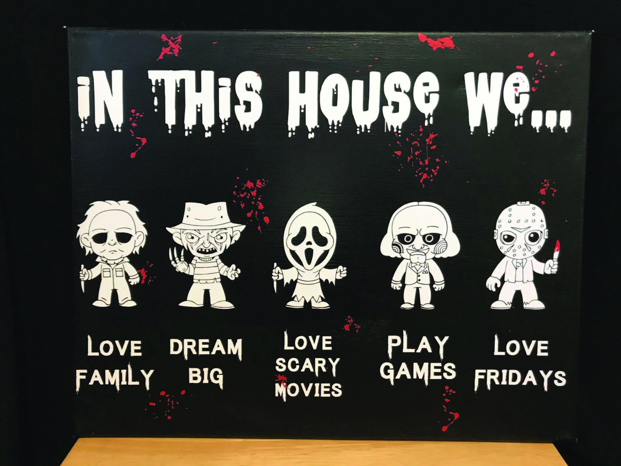 Horror Sign Horror Canvas Horror Movie Quote Horror We | Etsy