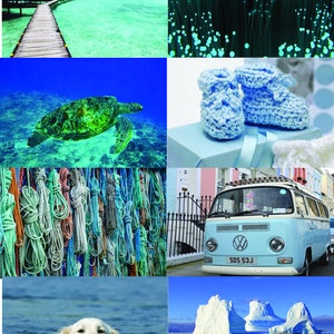 80 Pcs Blue Collage Kit, Blue Aesthetic Photo Collage Kit, Blue Dorm ...