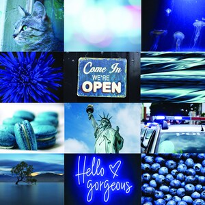 80 Pcs Blue Collage Kit, Blue Aesthetic Photo Collage Kit, Blue Dorm ...