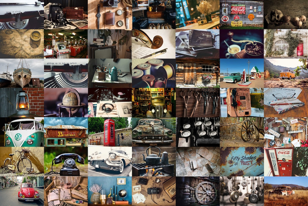 49pc Vintage Collage Kit, Vintage Photo Collage Kit, Vintage Printable ...