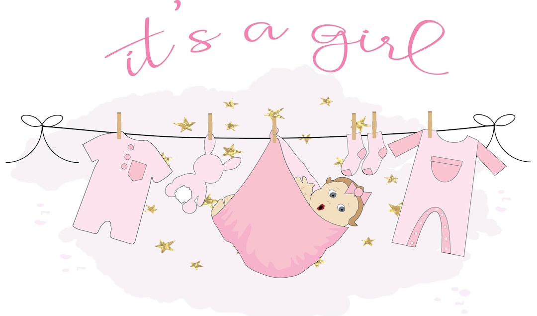 It's a Girl Download, It's a Girl Png, It's a Girl Clipart, Baby Girl ...