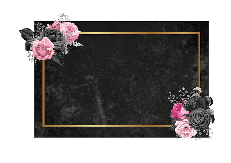 Gold Frame With Black Ground, Digital Download Luxury Background, Pink ...