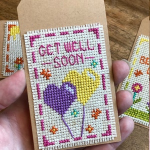PATTERN: Get Well Soon 5-tag Set | Cross Stitch Pattern (digital Format ...