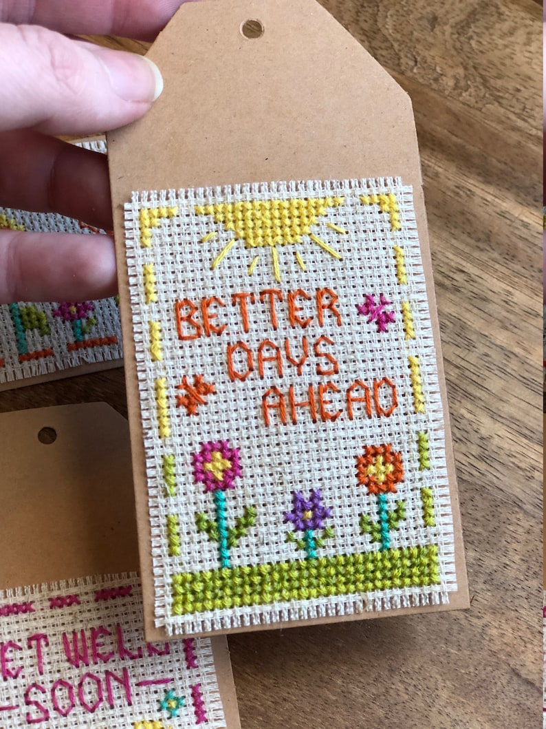 PATTERN: Get Well Soon 5-tag Set | Cross Stitch Pattern (digital Format ...