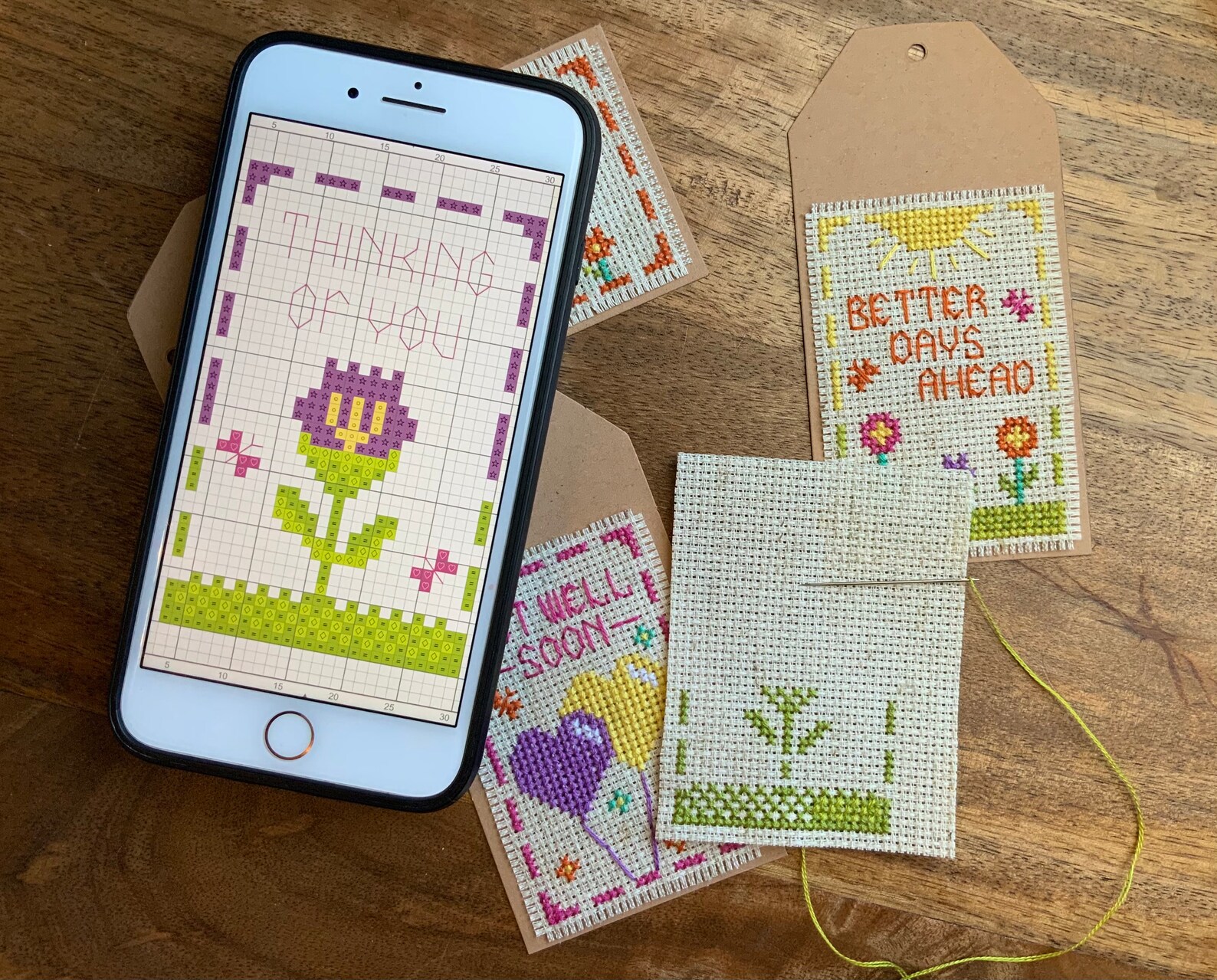 PATTERN: Get Well Soon 5-tag Set | Cross Stitch Pattern (digital Format ...
