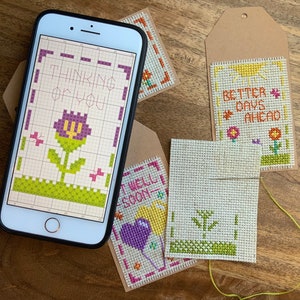 PATTERN: Get Well Soon 5-tag Set | Cross Stitch Pattern (digital Format ...