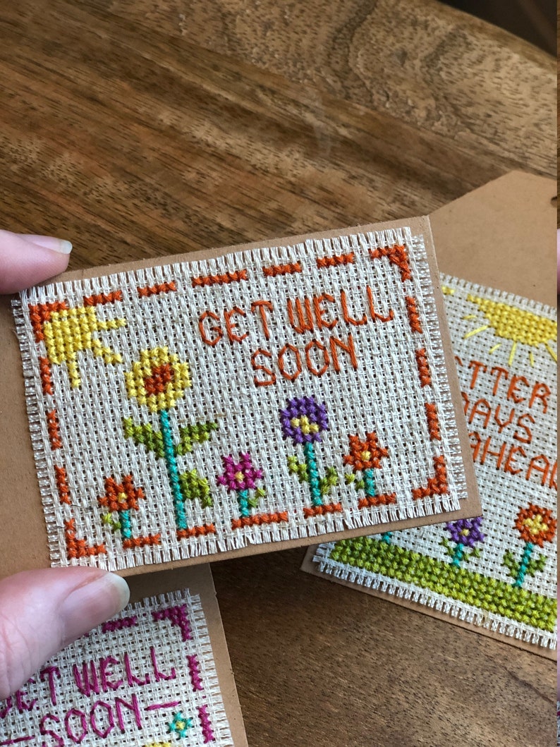 PATTERN: Get Well Soon 5-tag Set | Cross Stitch Pattern (digital Format ...