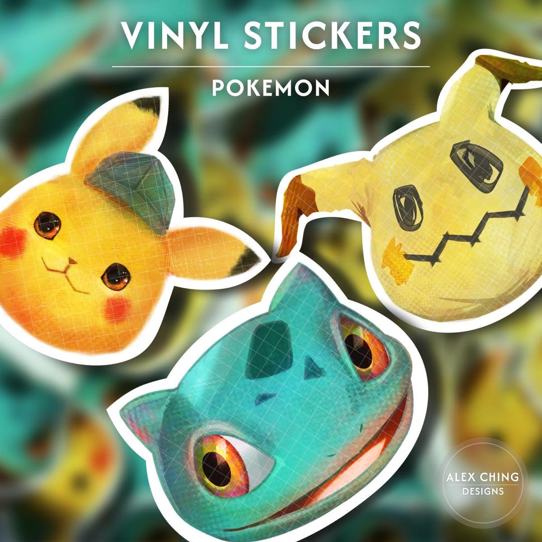 Pokemon Stickers, Pikachu, Detective Pikachu, Bulbasaur, Mimikyu, Anime ...