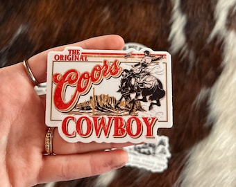 The Original Coors Cowboy Sticker, Rodeo Water Bottle Sticker, Vinyl ...