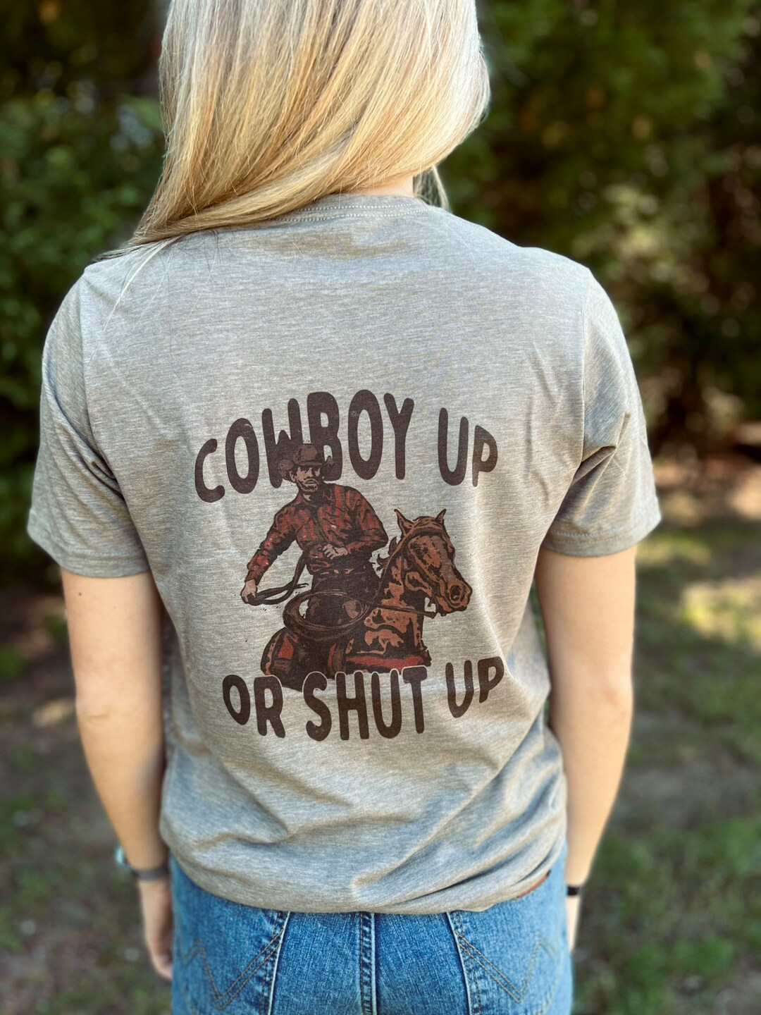 Cowboy up Western Tshirt - Etsy