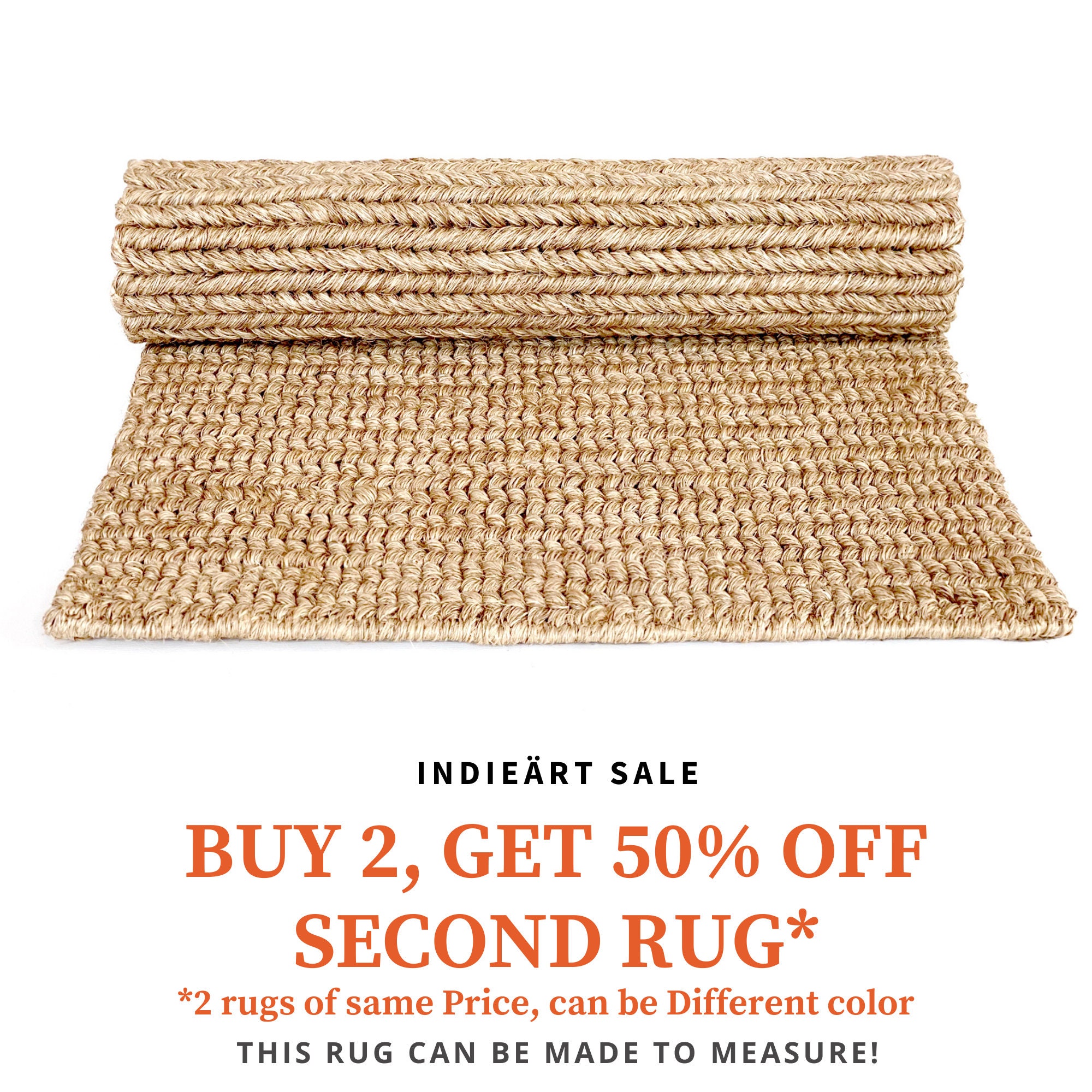 Sisal Area Rug: Natural Fiber Sisal Rug, Handwoven Braided, Entryway ...