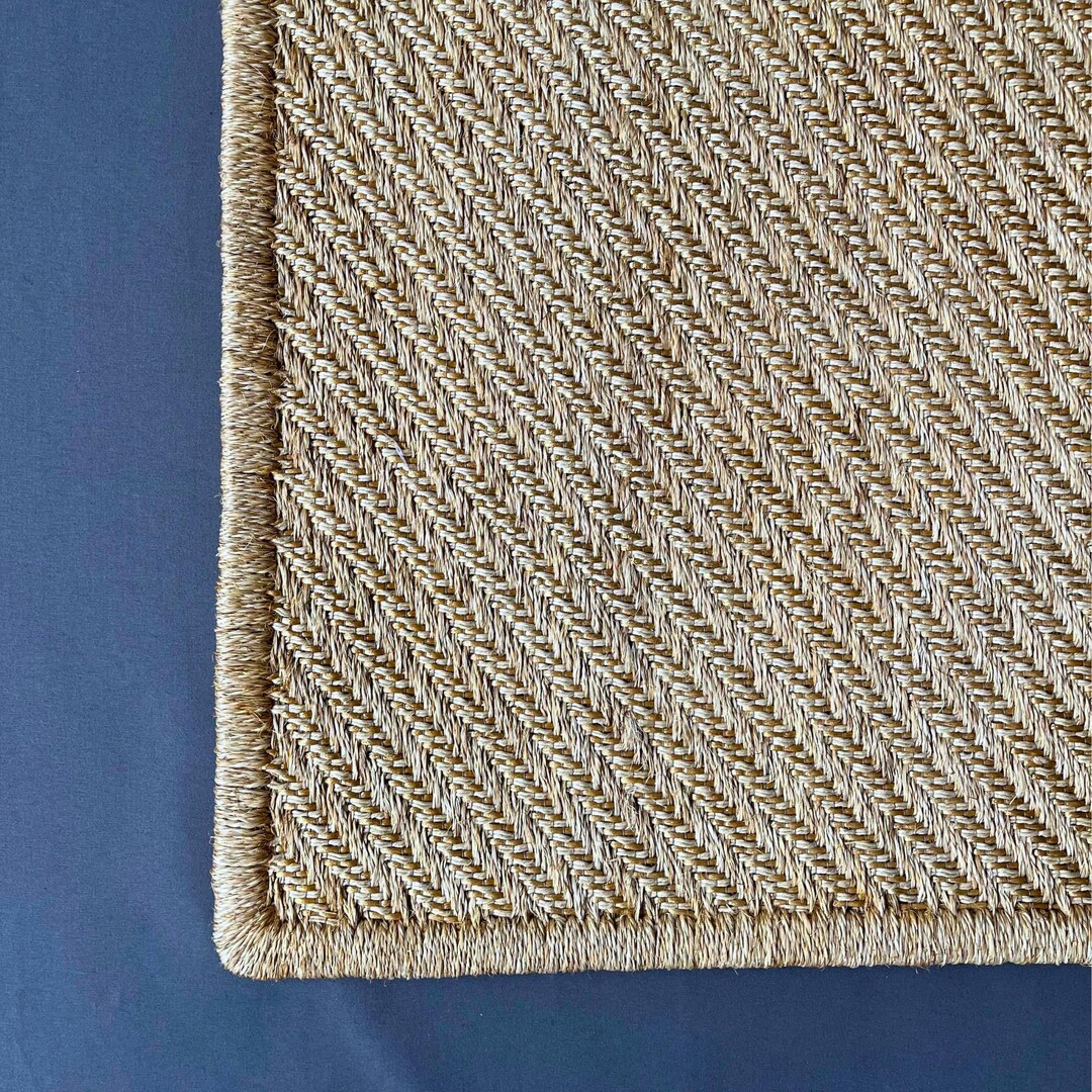 Entryway Rug Indoor Mat Natural Sisal Rug, With Linen & Silk, Bedside ...