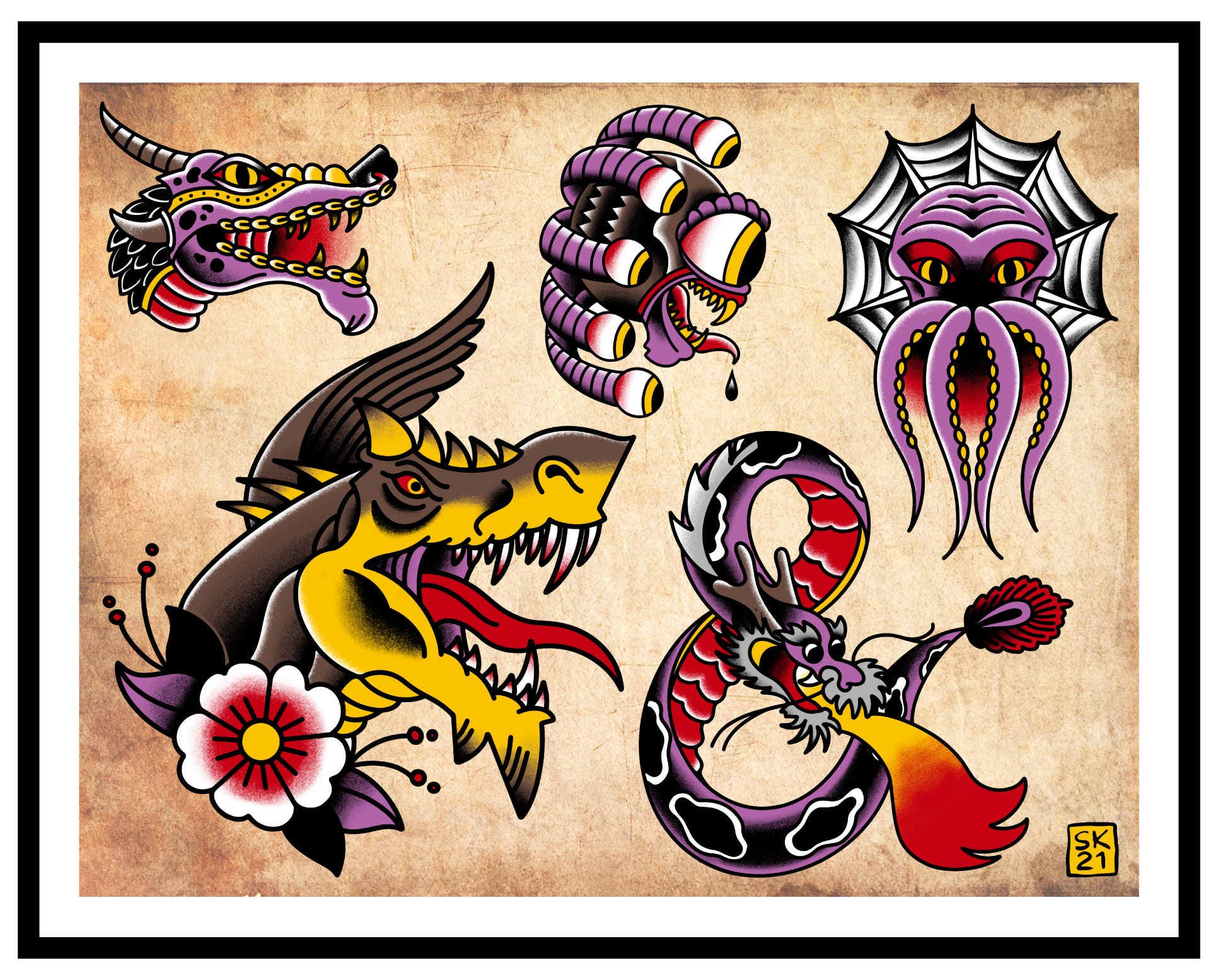 Old School: Monsters Flash Print FULL SET of 3 / Dungeons and Dragons ...