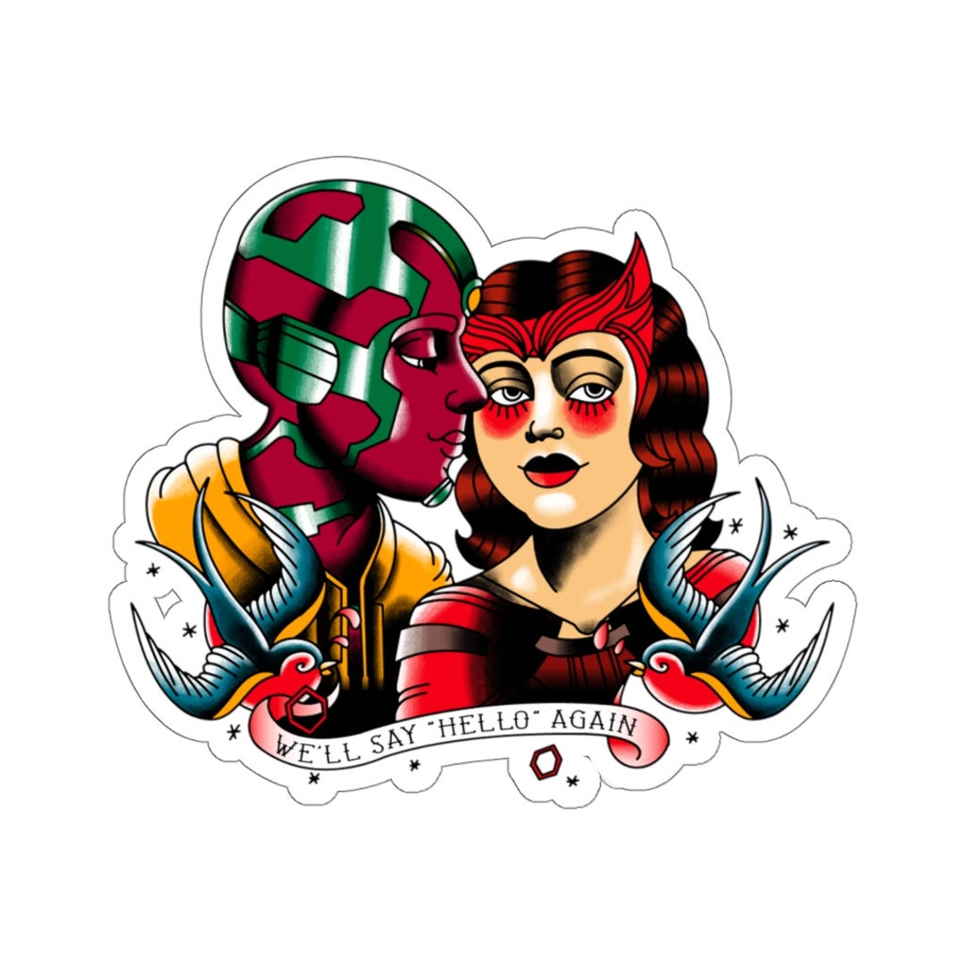 Old School Tattoo Wandavision Stickers / Wanda / Vision / Tattoos ...