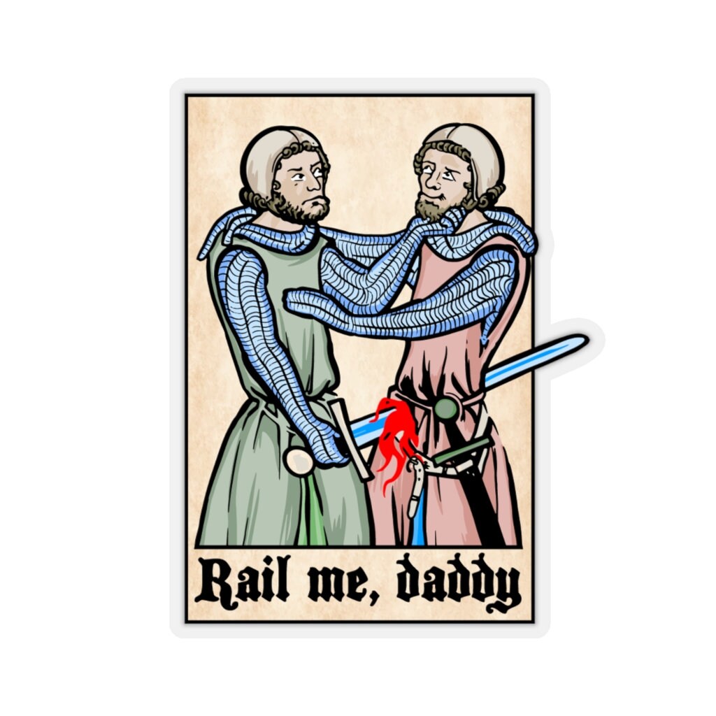 Rail Me Daddy Stickers / Medieval Art / Woodcut / Erotic Art - Etsy