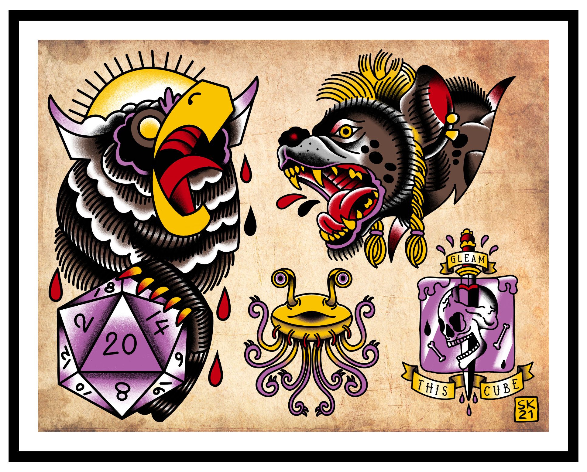 Old School: Monsters Flash Print FULL SET of 3 / Dungeons and Dragons ...