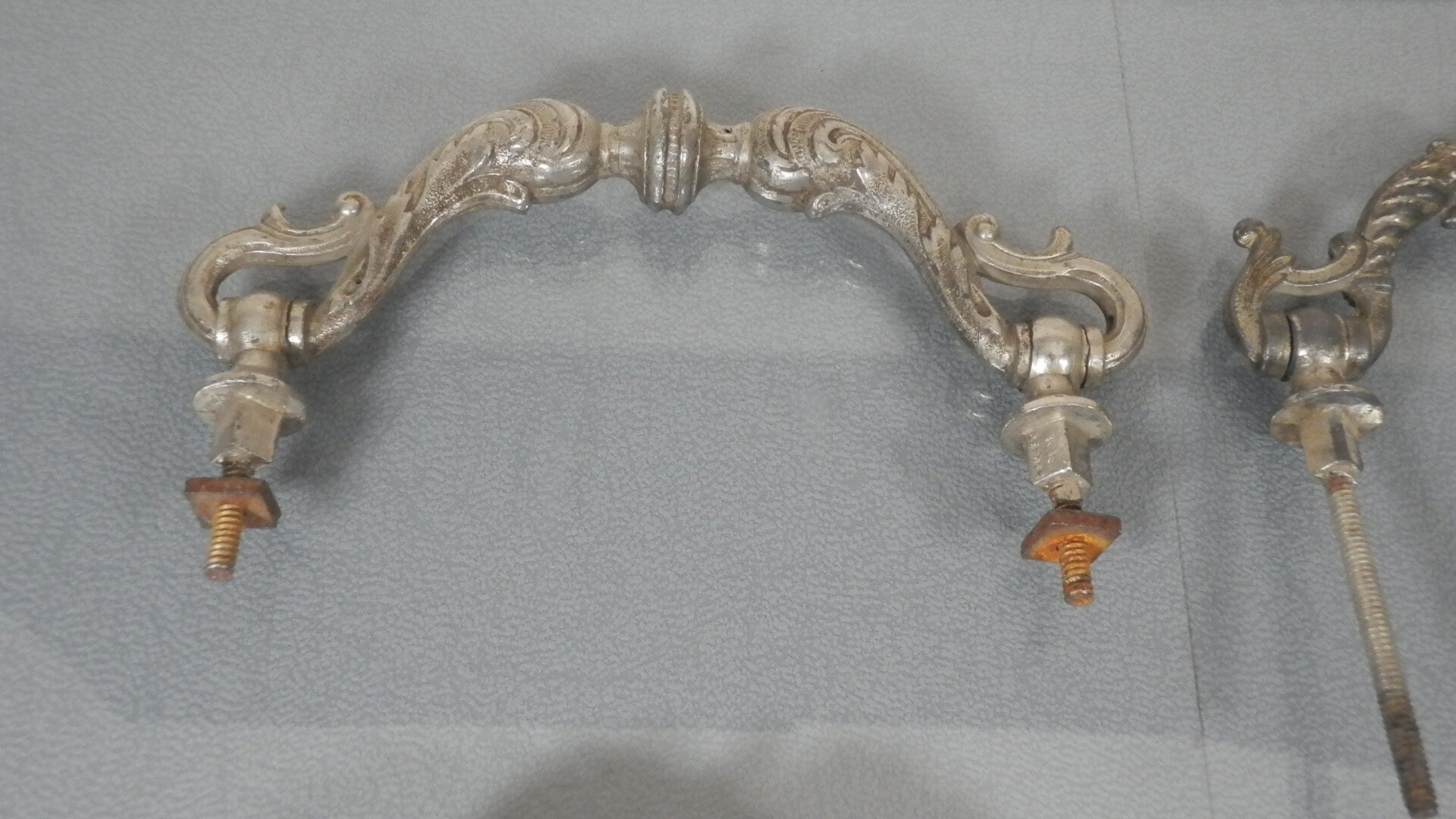 4 Vintage French Drawer Handles Rococo Style Furniture Pulls With Leaf ...