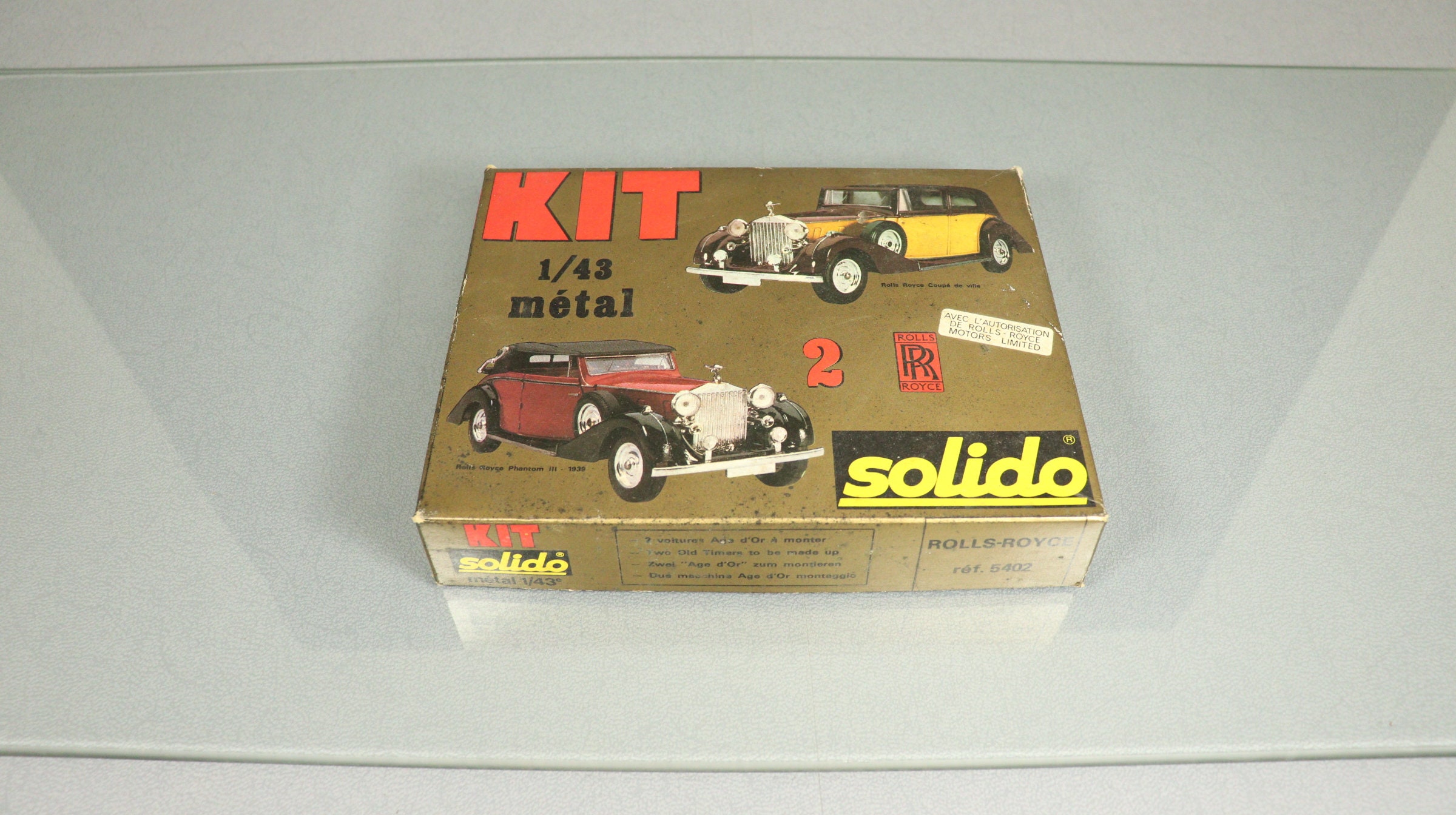 A Vintage SOLIDO 1/43 Scale Model Kit for a Single Rolls Royce Phantom ...