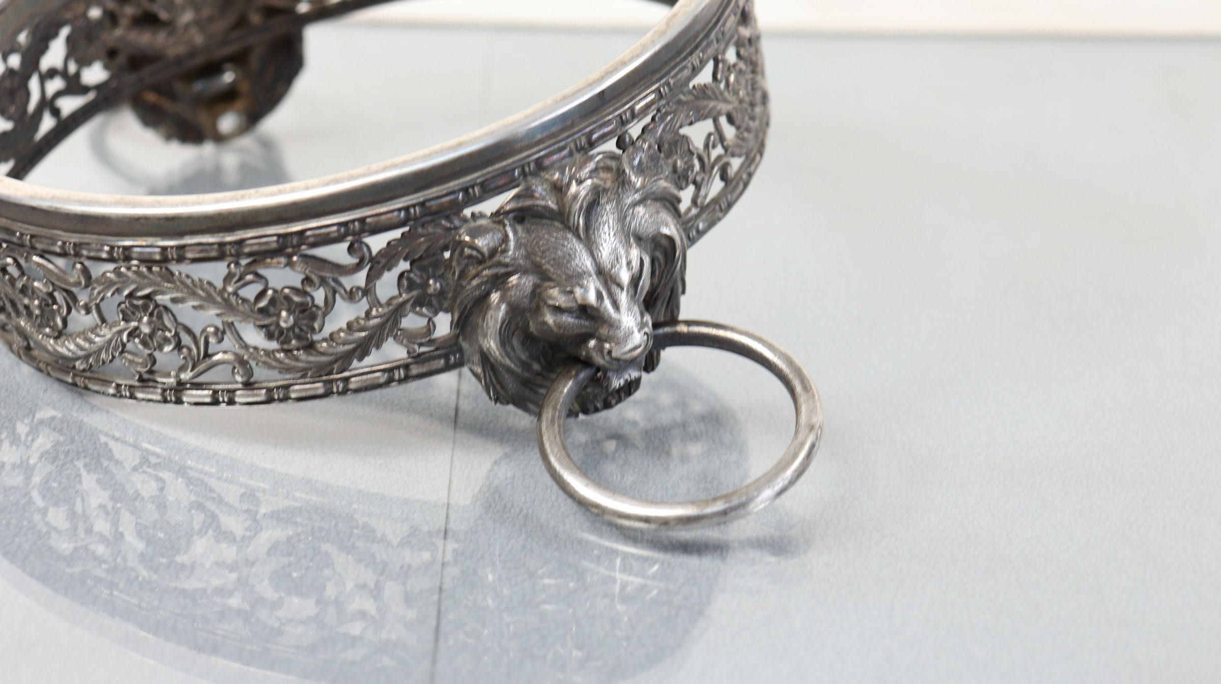 Vintage Decorative Mount With Lions Heads for an Ice Bucket Made From ...