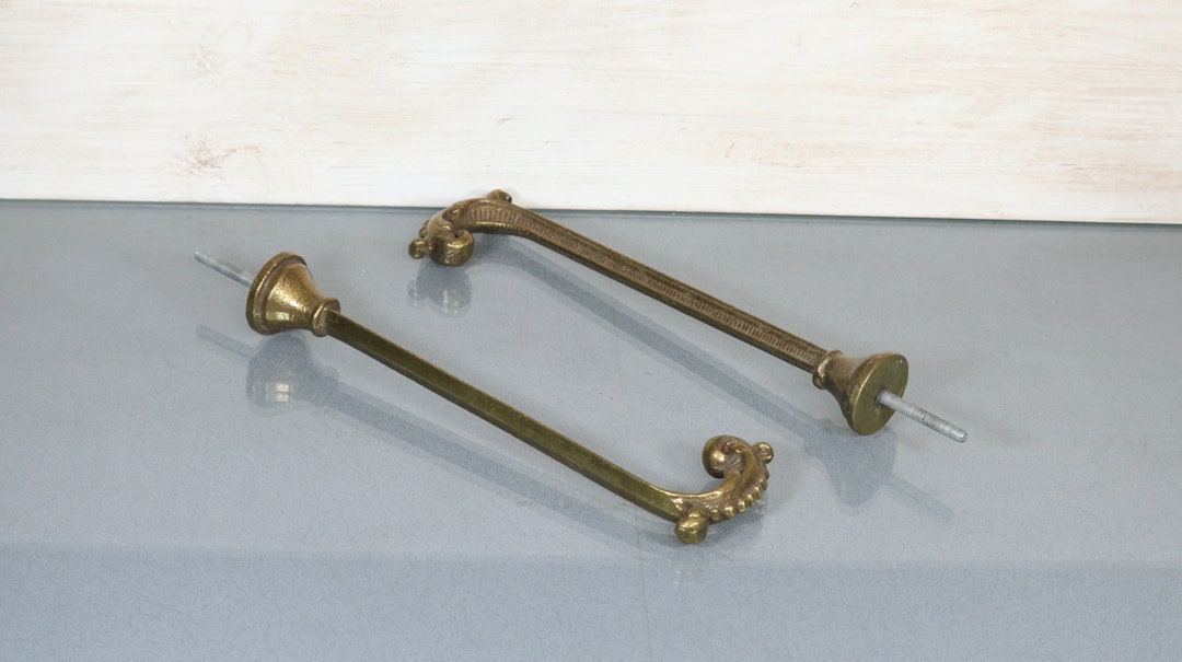 Pair of Vintage French Curtain Pole Holders Finials in Rococo Style for ...