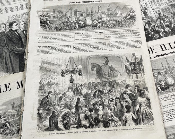 1860s - Stunning Newspaper "le Monde Illustré" With Beautiful ...