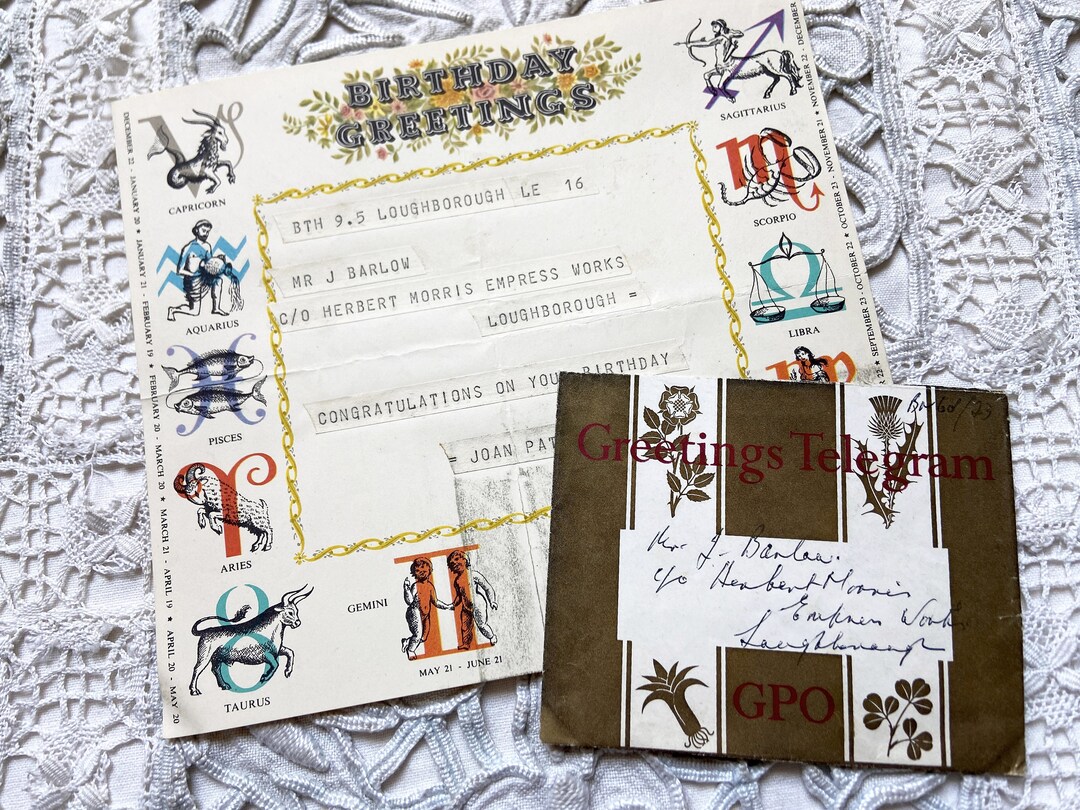 1950s British Greetings Telegram Magnificent Vintage British Telegram ...